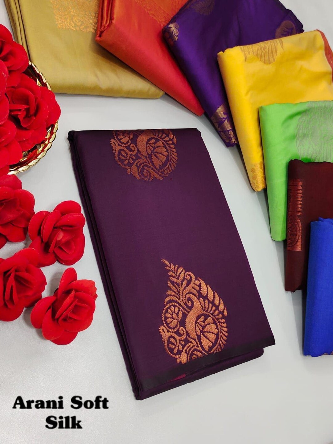 Aarani Soft Silk Saree Silk Saree Borderless Saree - Etsy UK