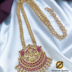 Gold Pathakkam, Aaram With Big Pendant, Chain With Pendant - Etsy