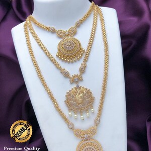 Gold Pathakkam, Aaram With Big Pendant, Chain With Pendant - Etsy