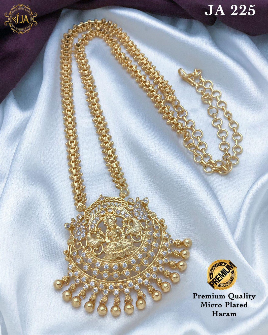 Gold Pathakkam, Aaram With Big Pendant, Chain With Pendant - Etsy