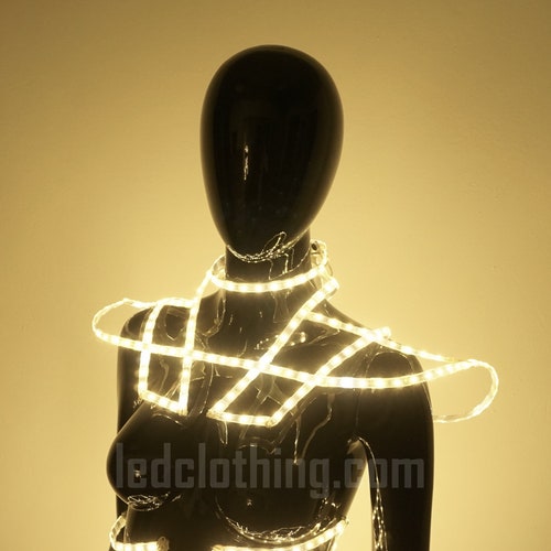 Burning Man Shoulder Pieces With LED Lights Rave Outfits LED - Etsy