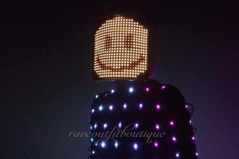 Full color LED screen Face mask Helmet with pixel light up | Etsy