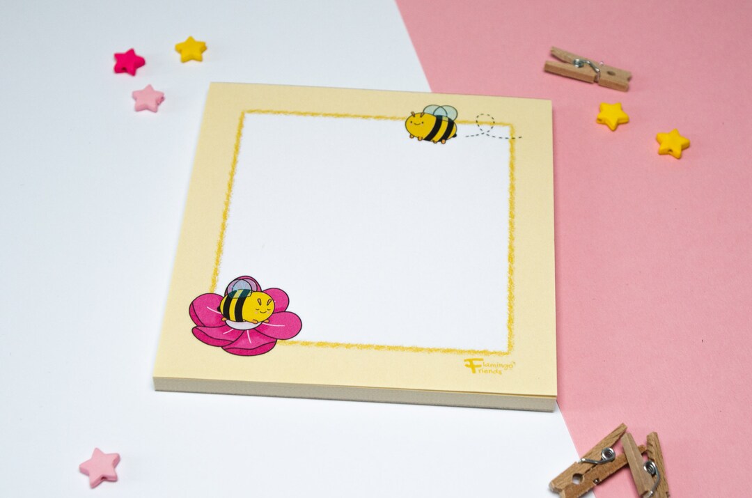 Memo Pad Bumblebee, Kawaii, Notepad, 50 Sheets - Etsy
