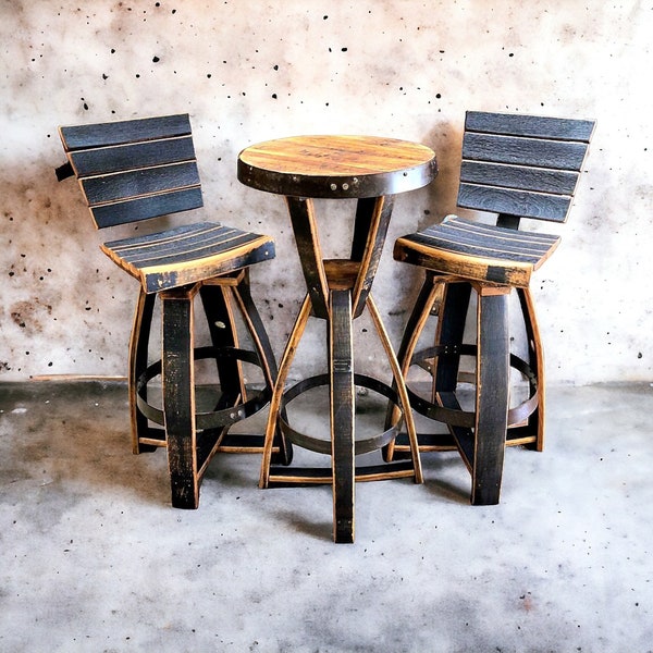 Whiskey Barrel Bar Stools - Etsy