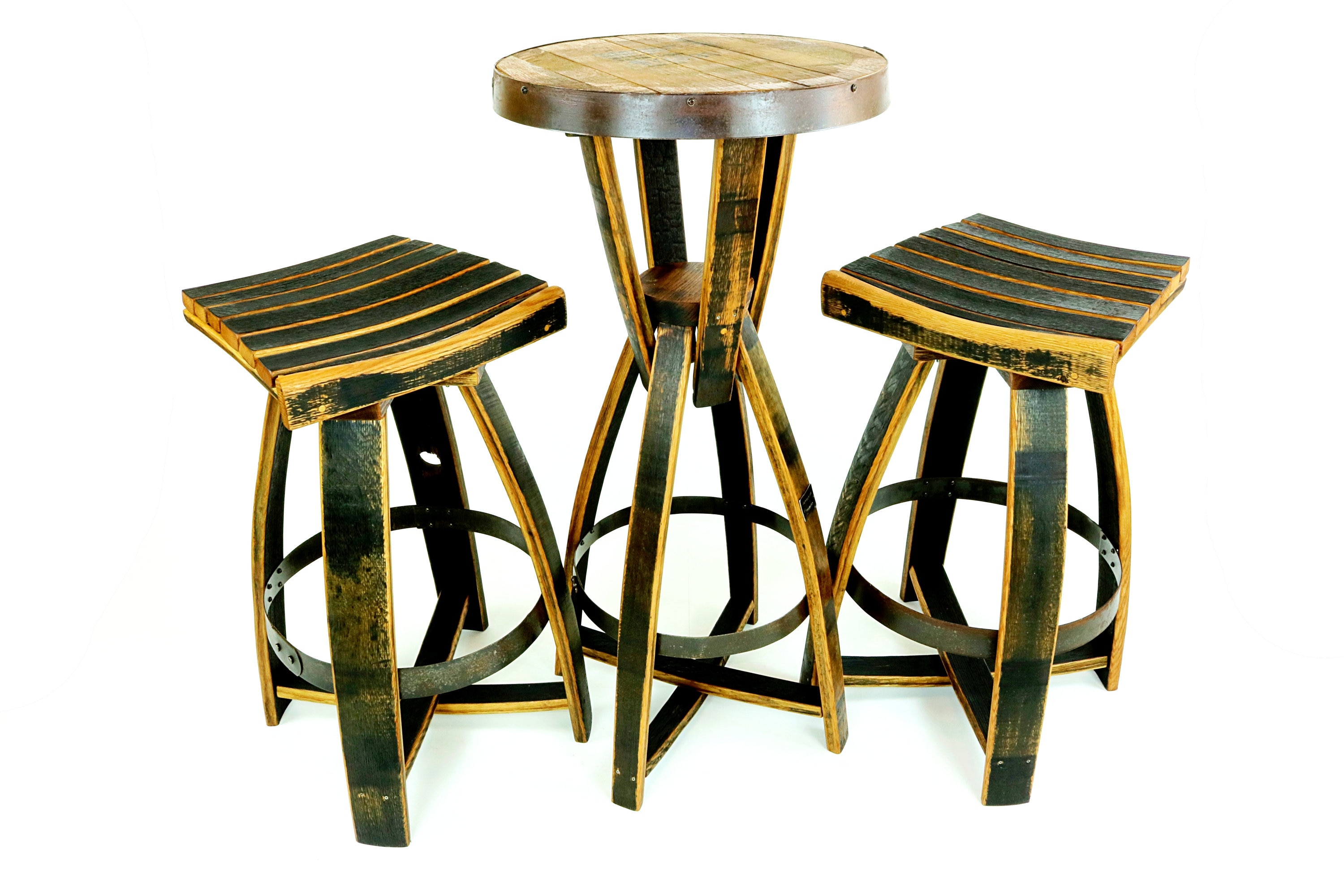 Bourbon Whiskey Barrel Bar Set 3 Piece Pub Set - Etsy