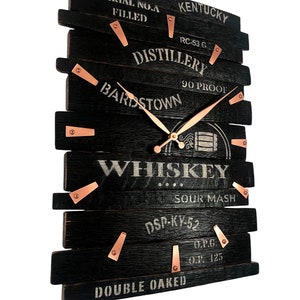 Copper Whiskey Barrel Stave Clock Kentucky Bourbon Theme Bar Decor ...