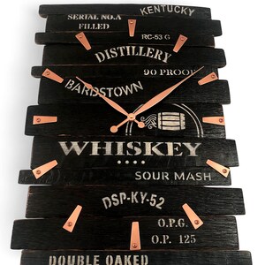 Copper Whiskey Barrel Stave Clock Kentucky Bourbon Theme Bar Decor ...