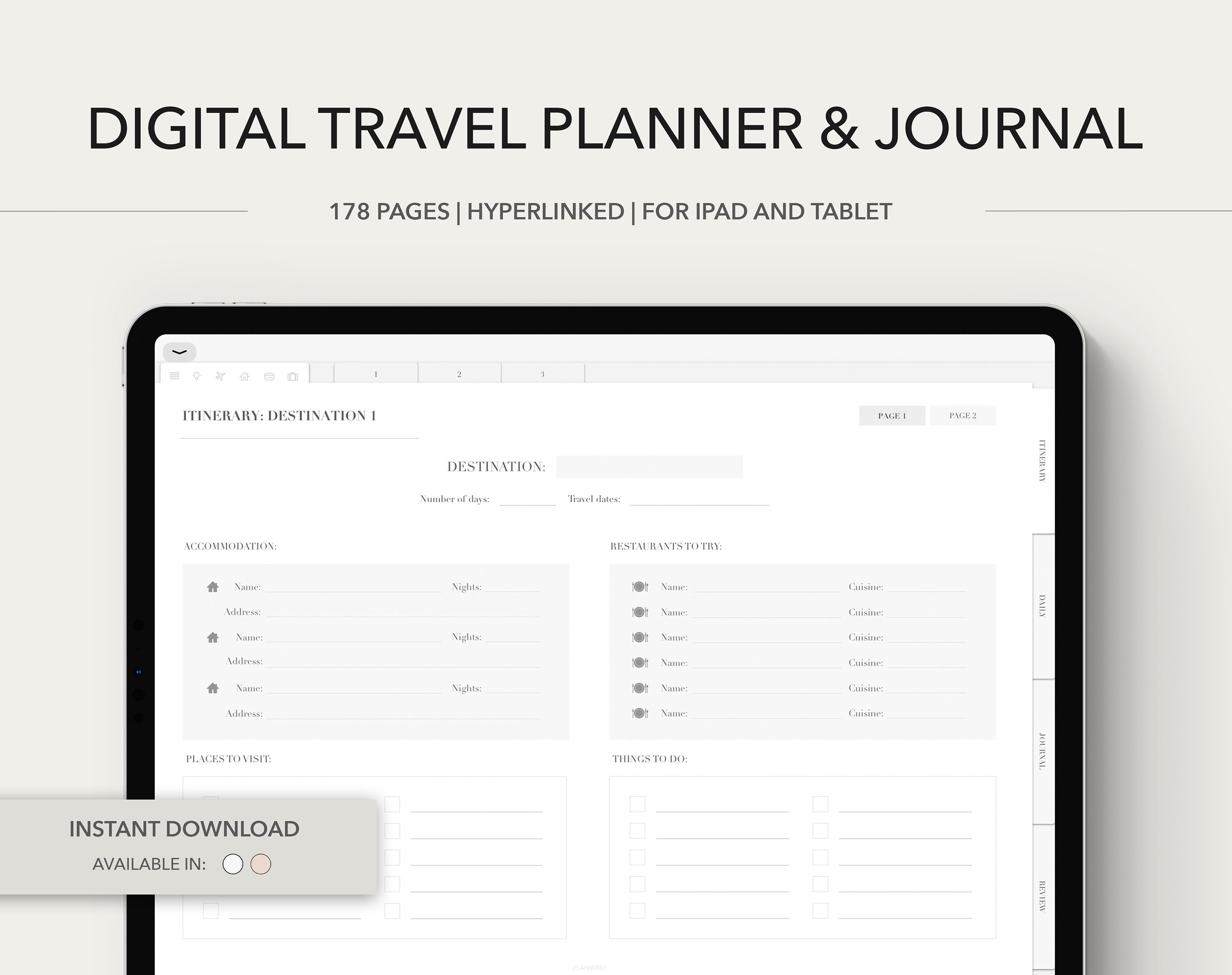 Digital Travel Planner Digital Travel Journal Goodnotes - Etsy France