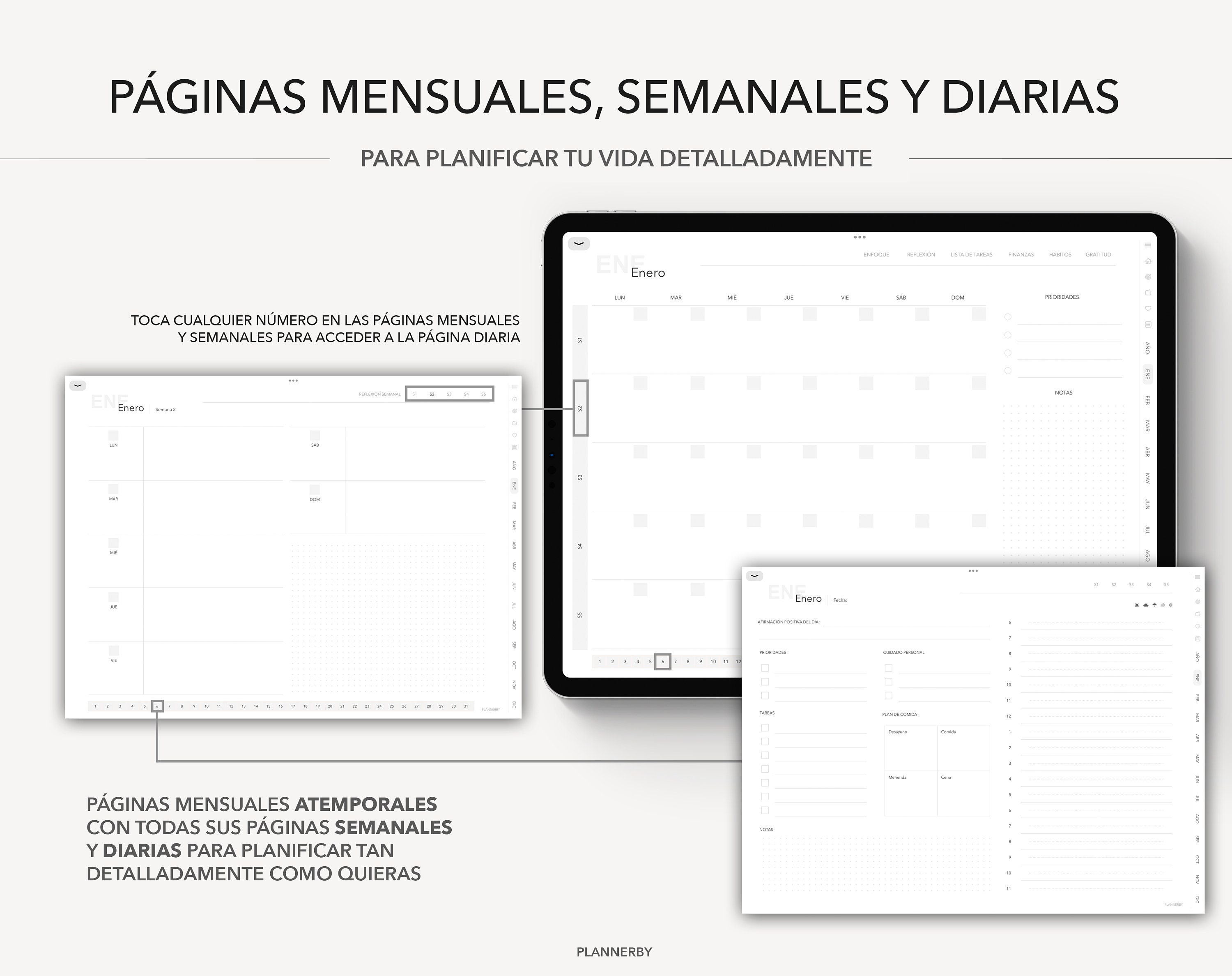 Agenda Digital Sin Fechas En Español, Planificador Digital Eterno ...