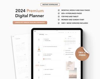 2024 Digital Planner, Dated Digital Planner, Goodnotes Planner ...