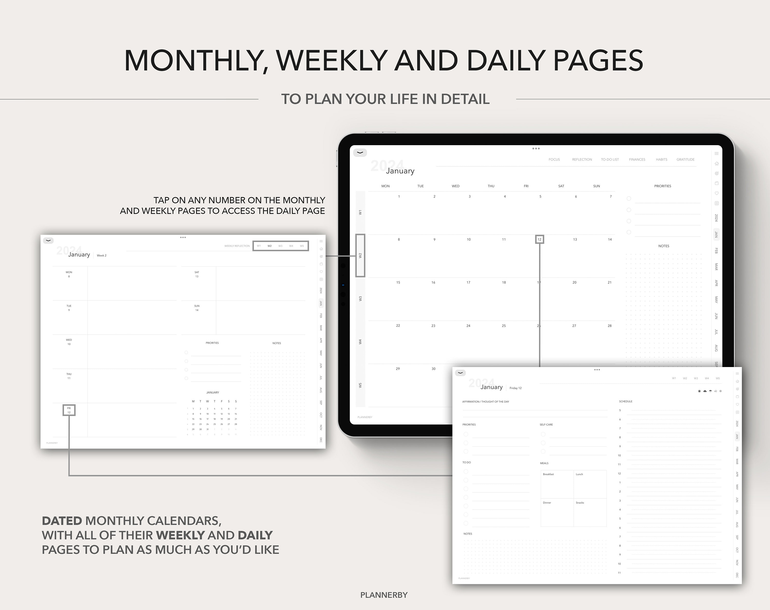 2024 Digital Planner, Dated Digital Planner, Goodnotes Planner ...