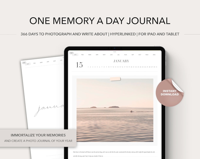 One Memory A Day Journal, Digital Photo Journal, Digital Photo Album ...