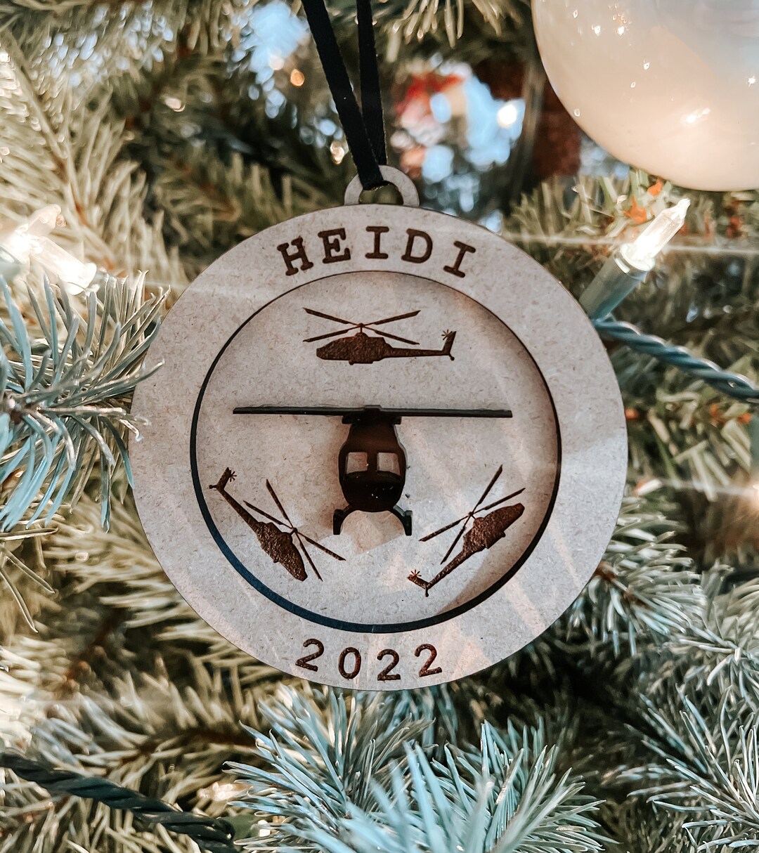Customized Helicopter Ornament | Custom Christmas Ornament | Custom ...