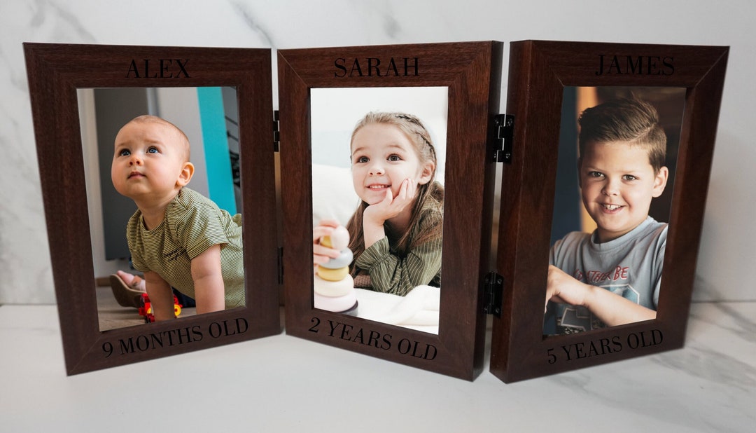 Custom Triple Picture Frame Custom Engraved Frame Customized Picture ...