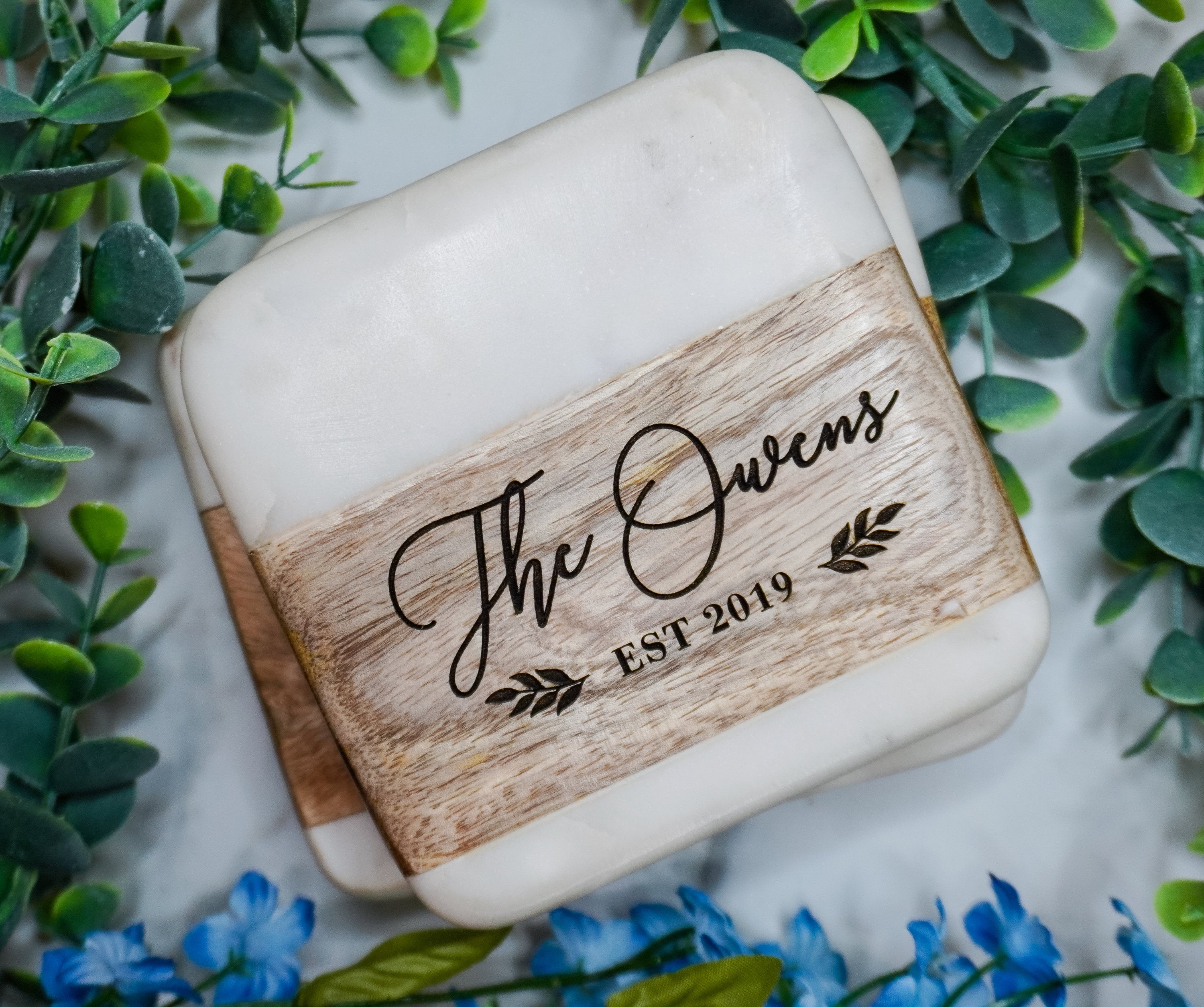 Custom Wood & Marble Coasters Custom Engraved Marble - Etsy