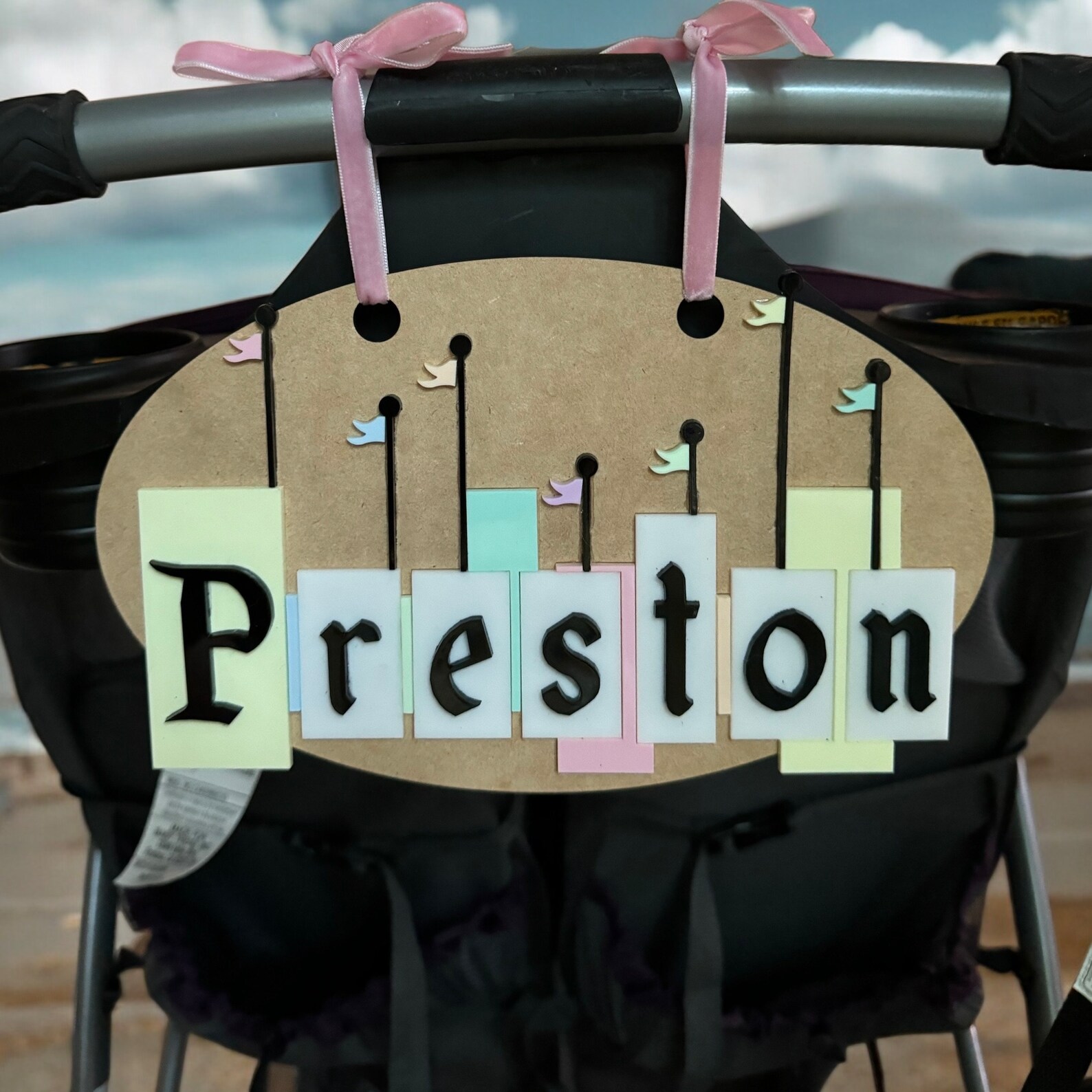 Disneyland Stroller Sign, Custom Stroller Tag, Personalized Stroller ...