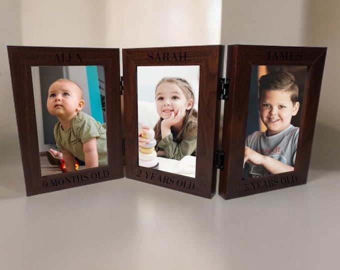 Vintage Brass Triple Folding Picture Frame | Three 5.75 X 4.25 Inch ...