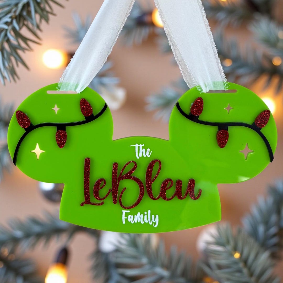 Custom Holiday Disney Stroller Sign With Christmas Lights – Your Name ...