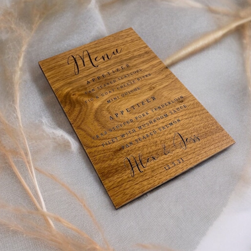Engraved Menu - Etsy