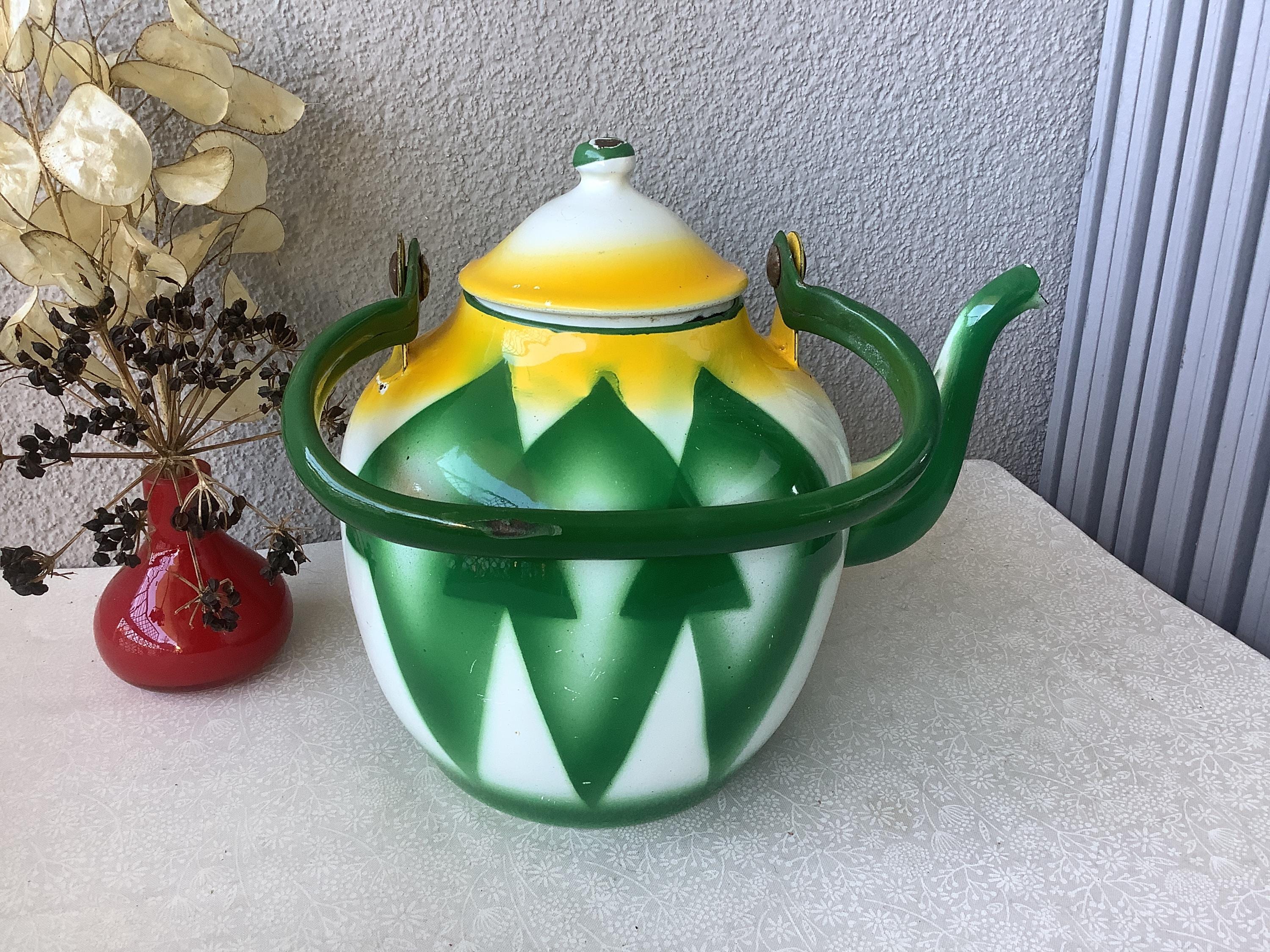 Art Deco Enameled Sheet Metal Teapot Made in Yugoslavia - Large Model ...