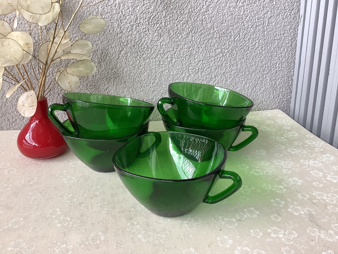 Vereco Vintage Green Cups - Large Size - Etsy