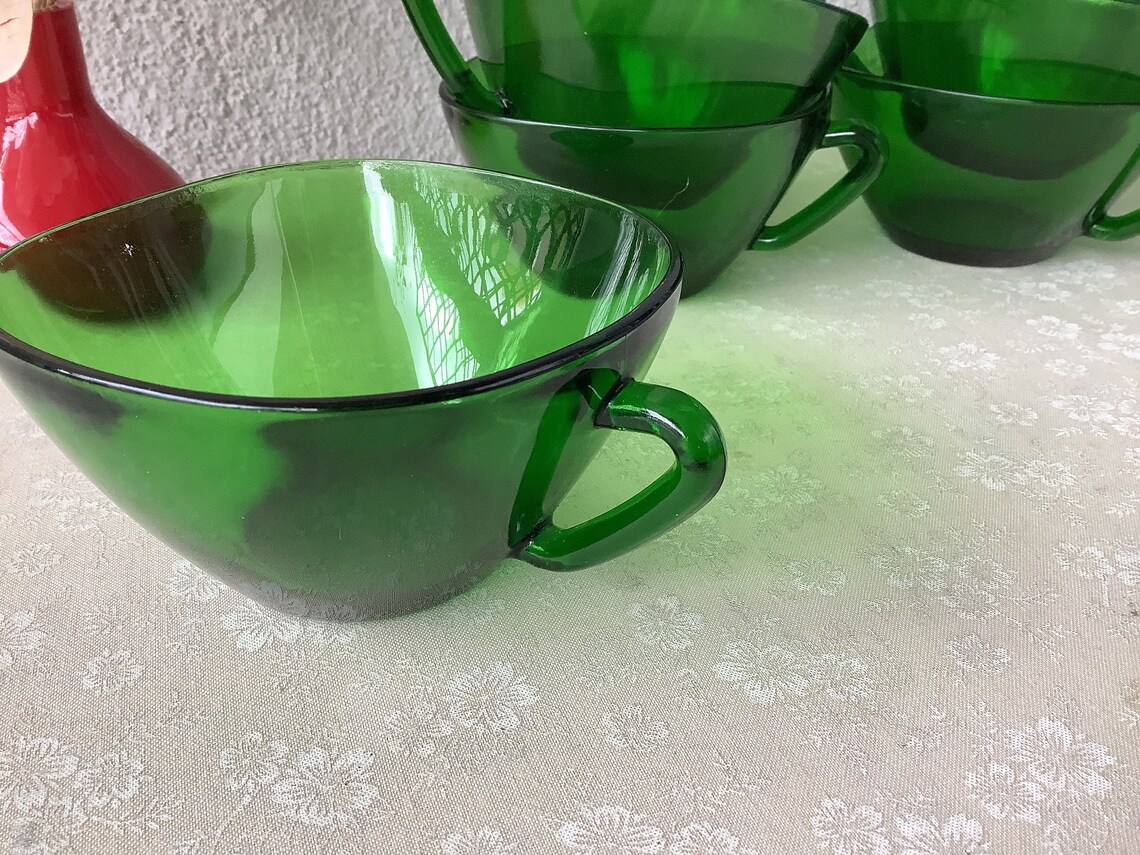 Vereco Vintage Green Cups - Large Size - Etsy