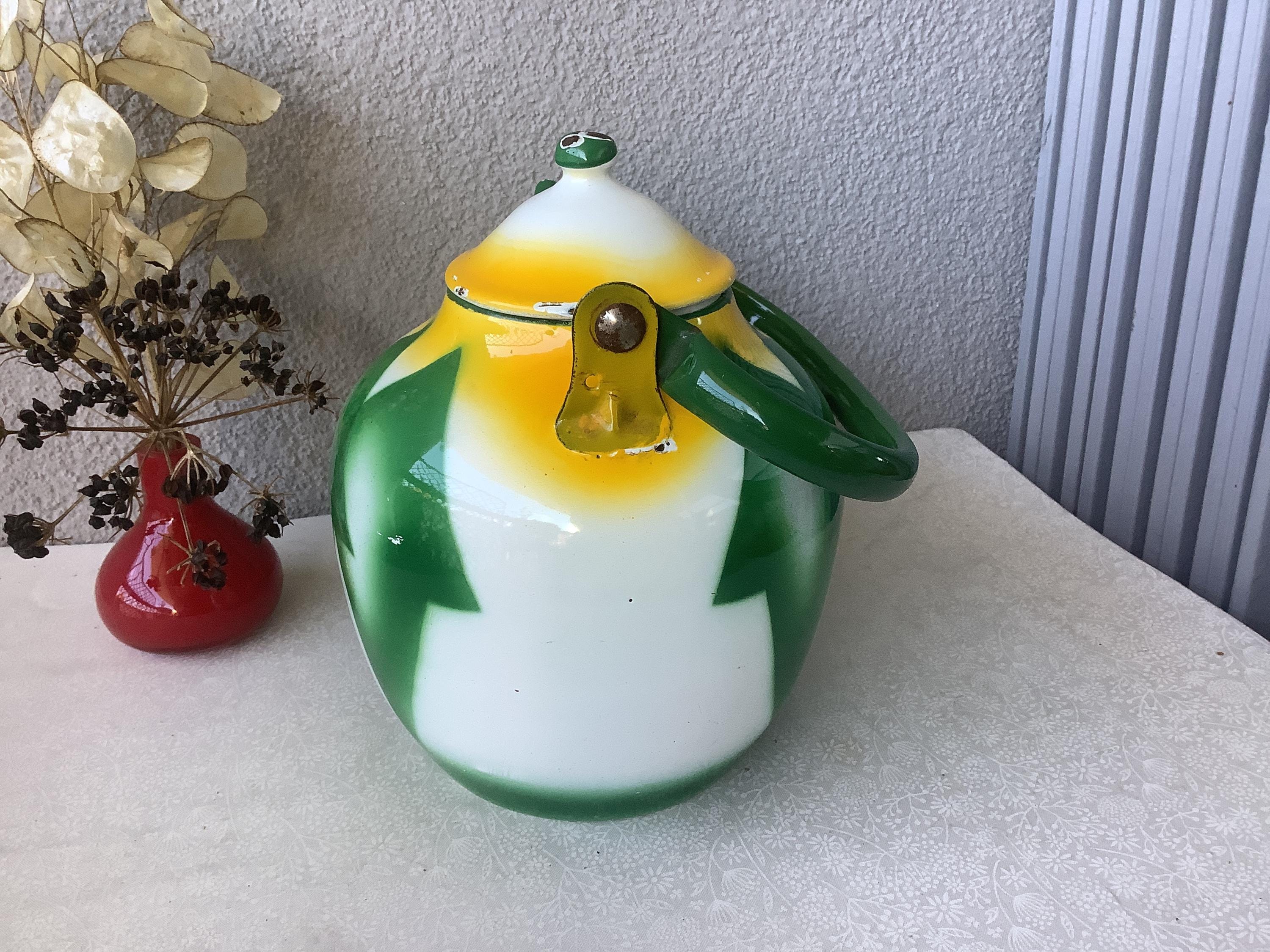 Art Deco Enameled Sheet Metal Teapot Made in Yugoslavia - Large Model ...