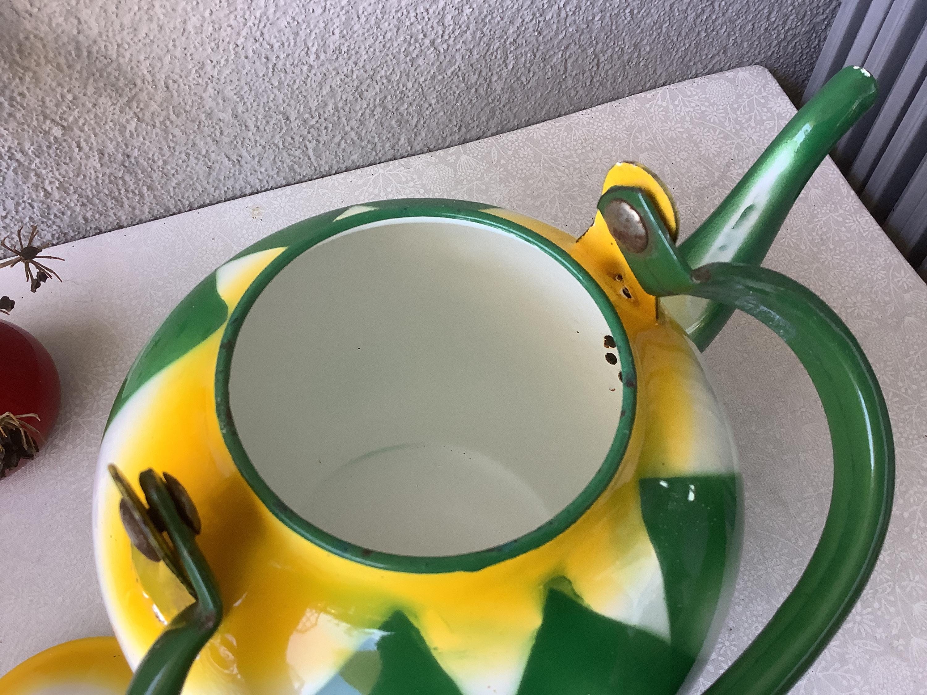 Art Deco Enameled Sheet Metal Teapot Made in Yugoslavia - Large Model ...