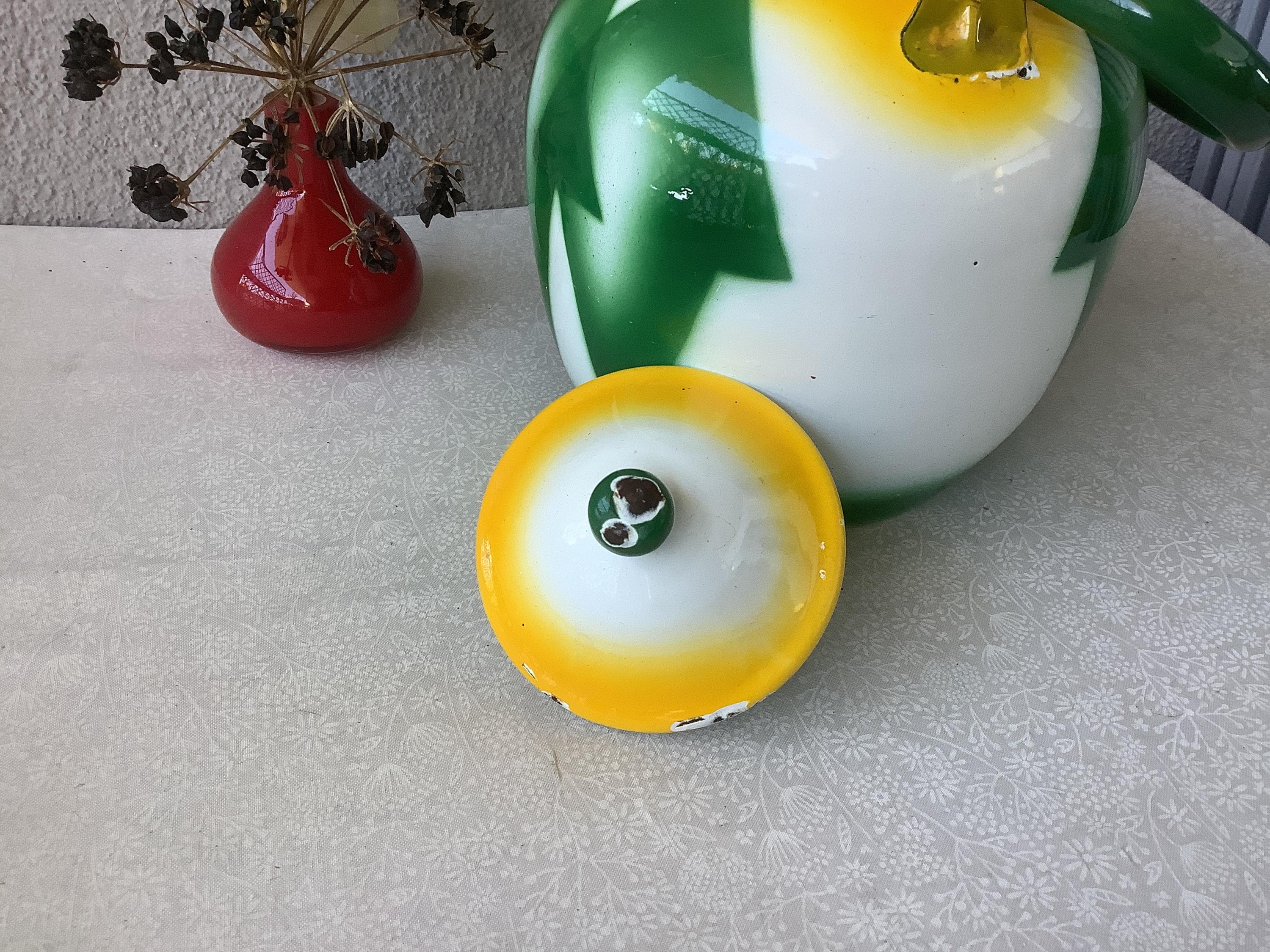 Art Deco Enameled Sheet Metal Teapot Made in Yugoslavia - Large Model ...