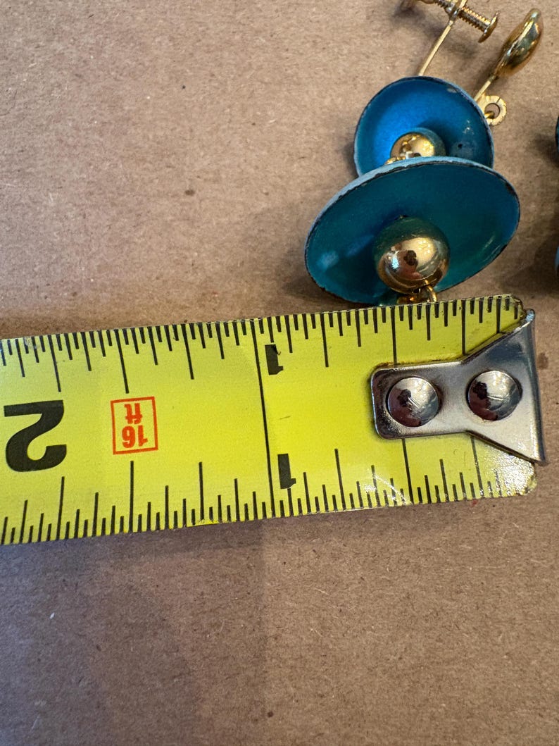 Vintage Evans Blue Enamel Tiered Dangle Earrings – Screw-back – Mid ...