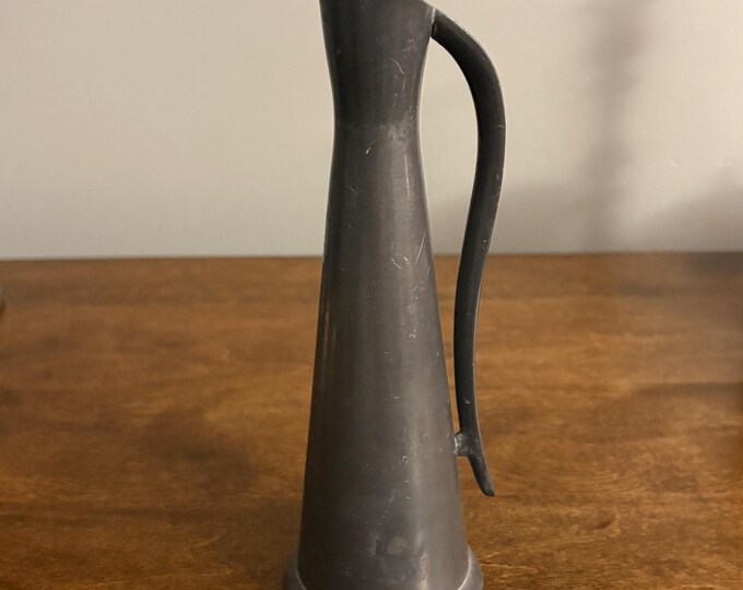Vintage Taper Pitcher Made in Hong Kong Pewter Look Vase - Etsy