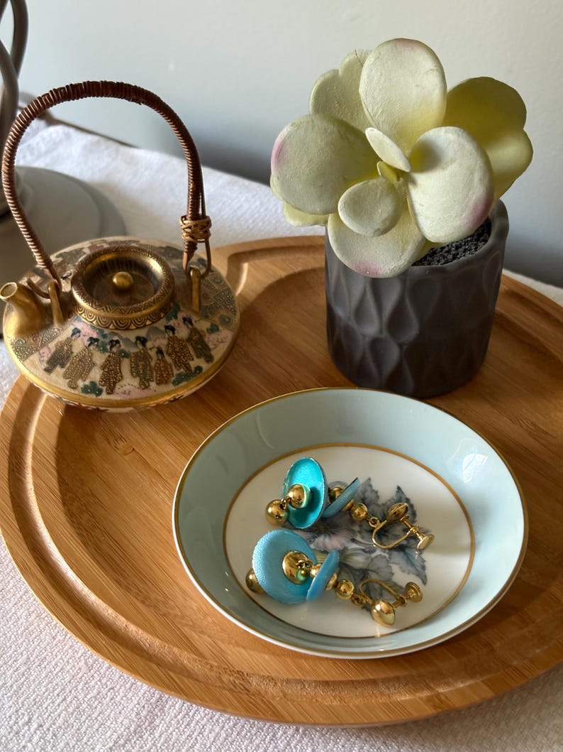 Vintage Evans Blue Enamel Tiered Dangle Earrings – Screw-back – Mid ...