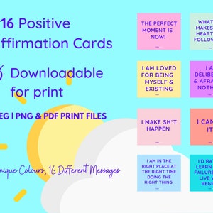 Positive Affirmation Cards for Your Wall at the Home, Office or ...
