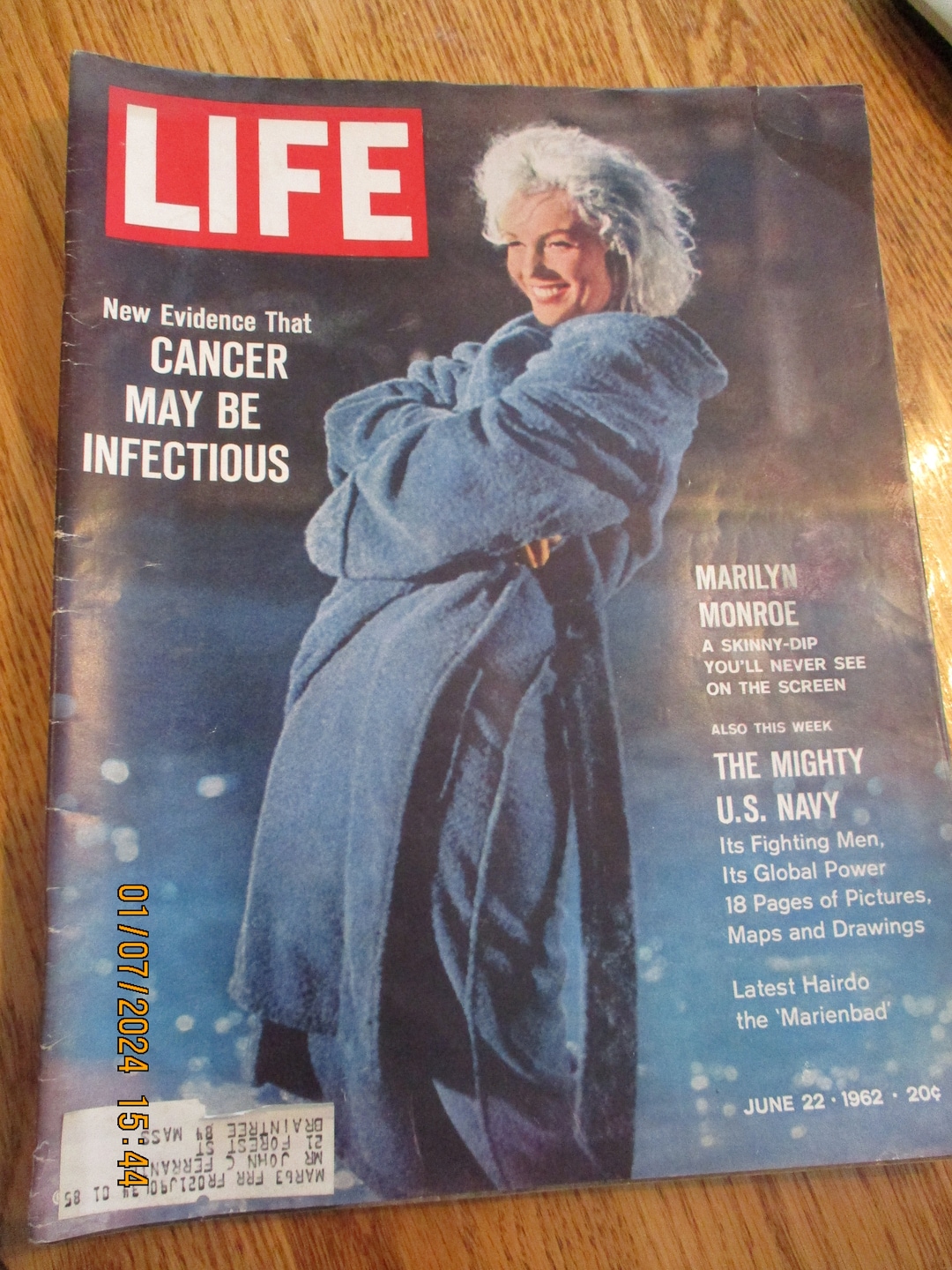 Marilyn Monroe 1962 Life Magazine A Skinny Dip You Will Never See on ...