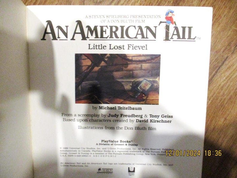 An American Tail Little Lost Fievel Paperback, by Teitelbaum Michael ...