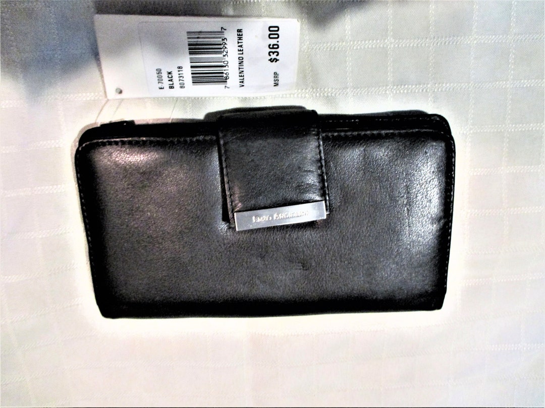 Enzo Angiolini Wallet Valentino Leather Black Vintage New With Original ...