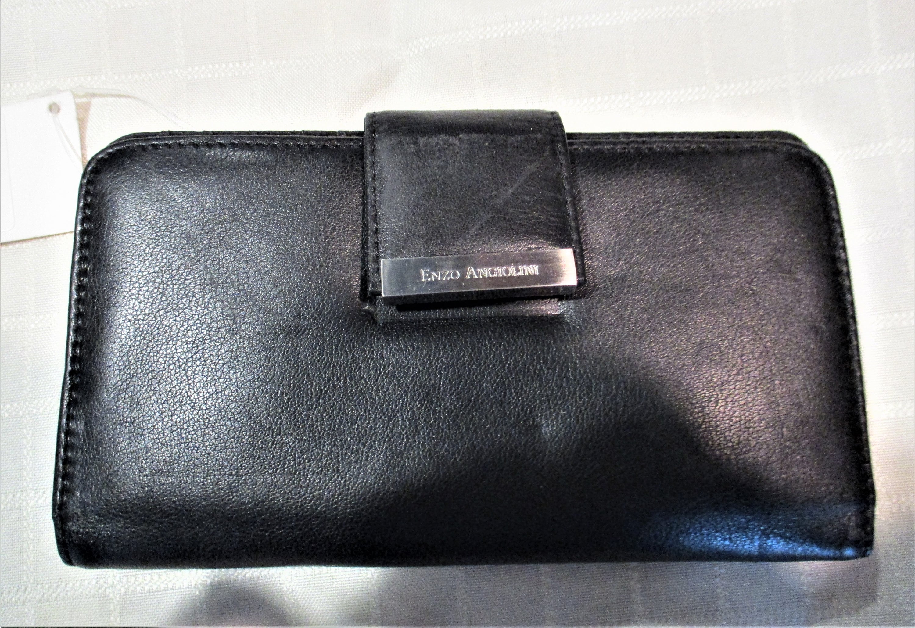 Enzo Angiolini Wallet Valentino Leather Black Vintage New With Original ...