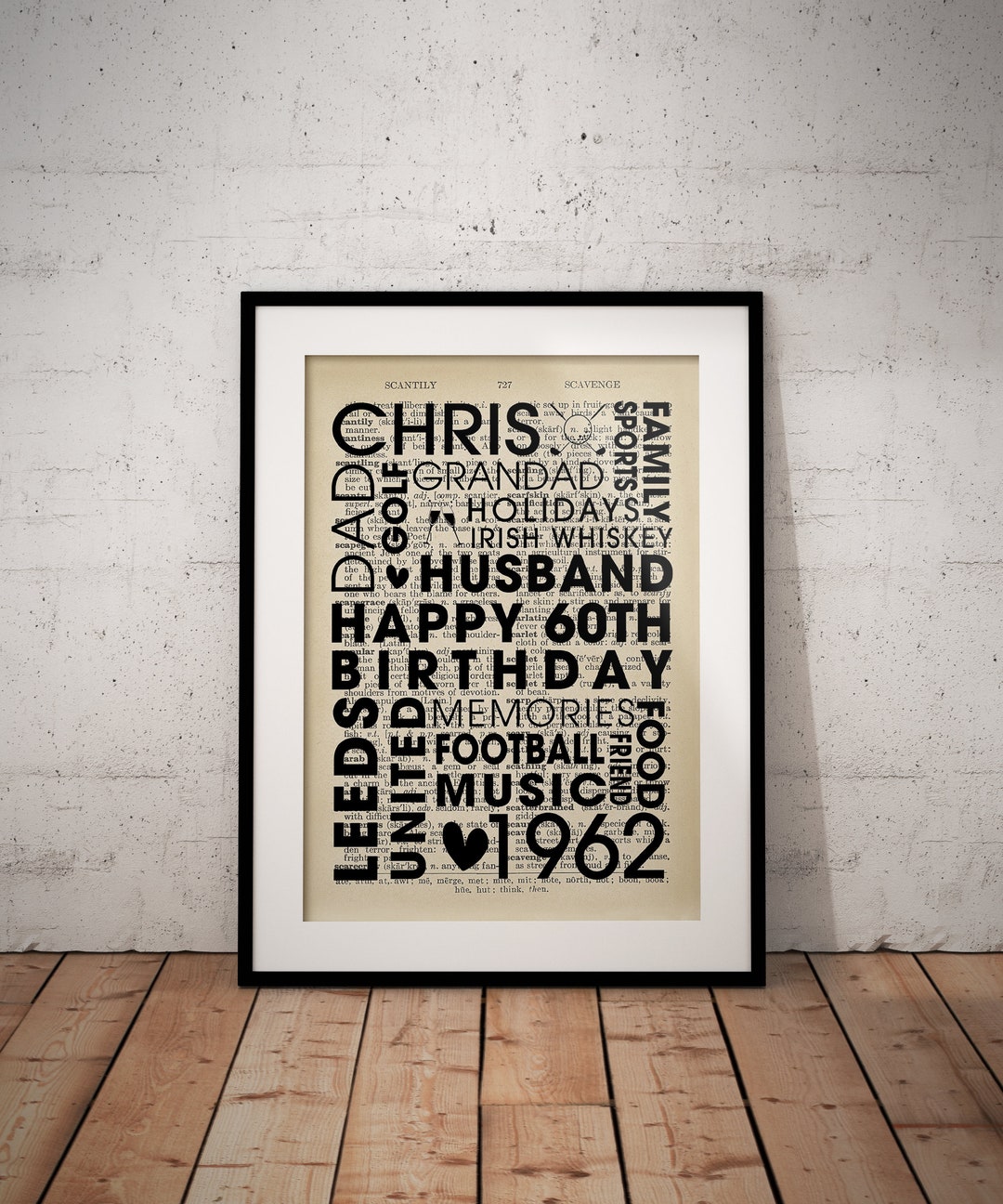 Personalized Dictionary Word Cloud Print | Home Gift | Family Prints ...