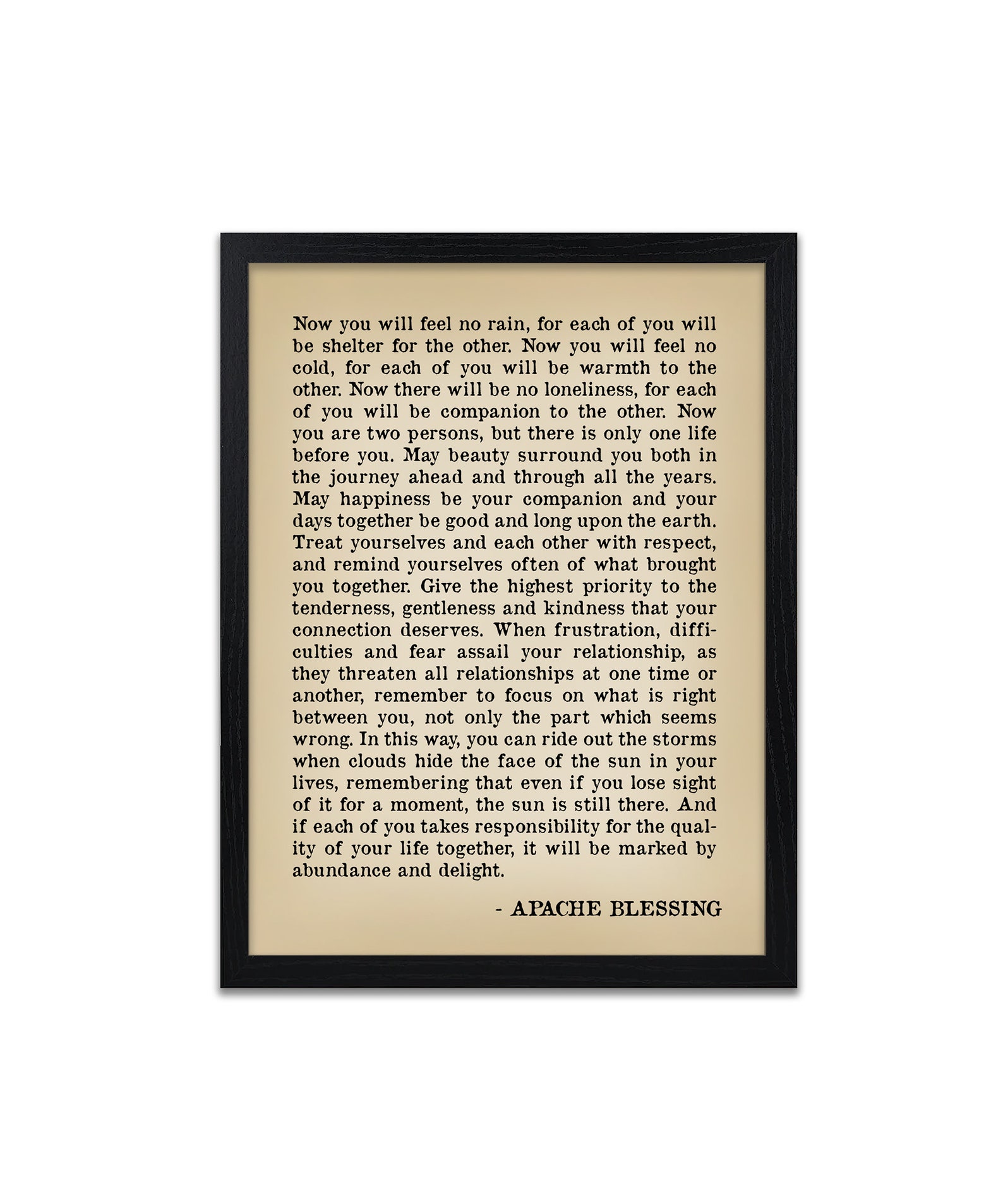 Apache Blessing Poem Art Print - Native American Wedding Gift - Etsy UK