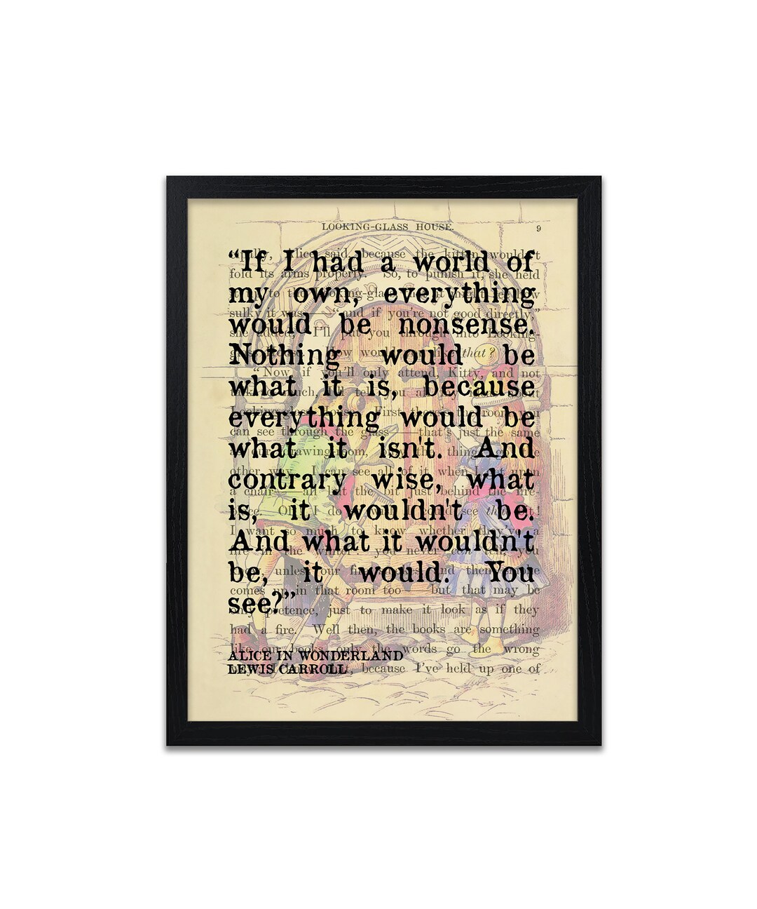 Through the Looking Glass Quote Print Nonsense Quotes Alice in ...