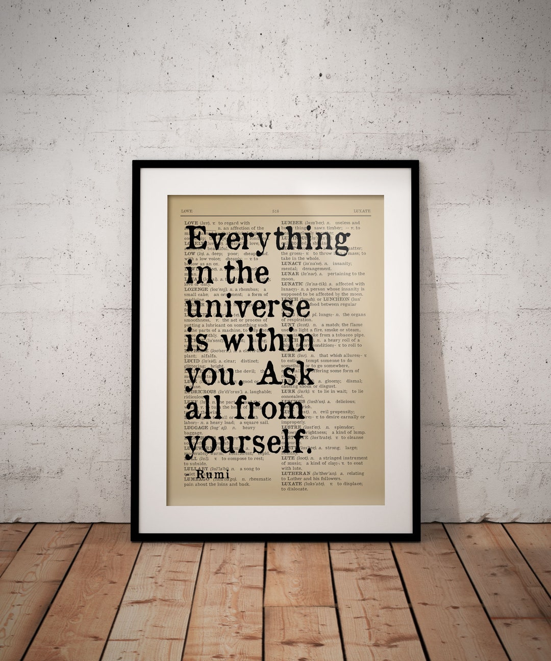 Rumi Poem Print - Rumi Quote Print - Everything in the Universe is ...