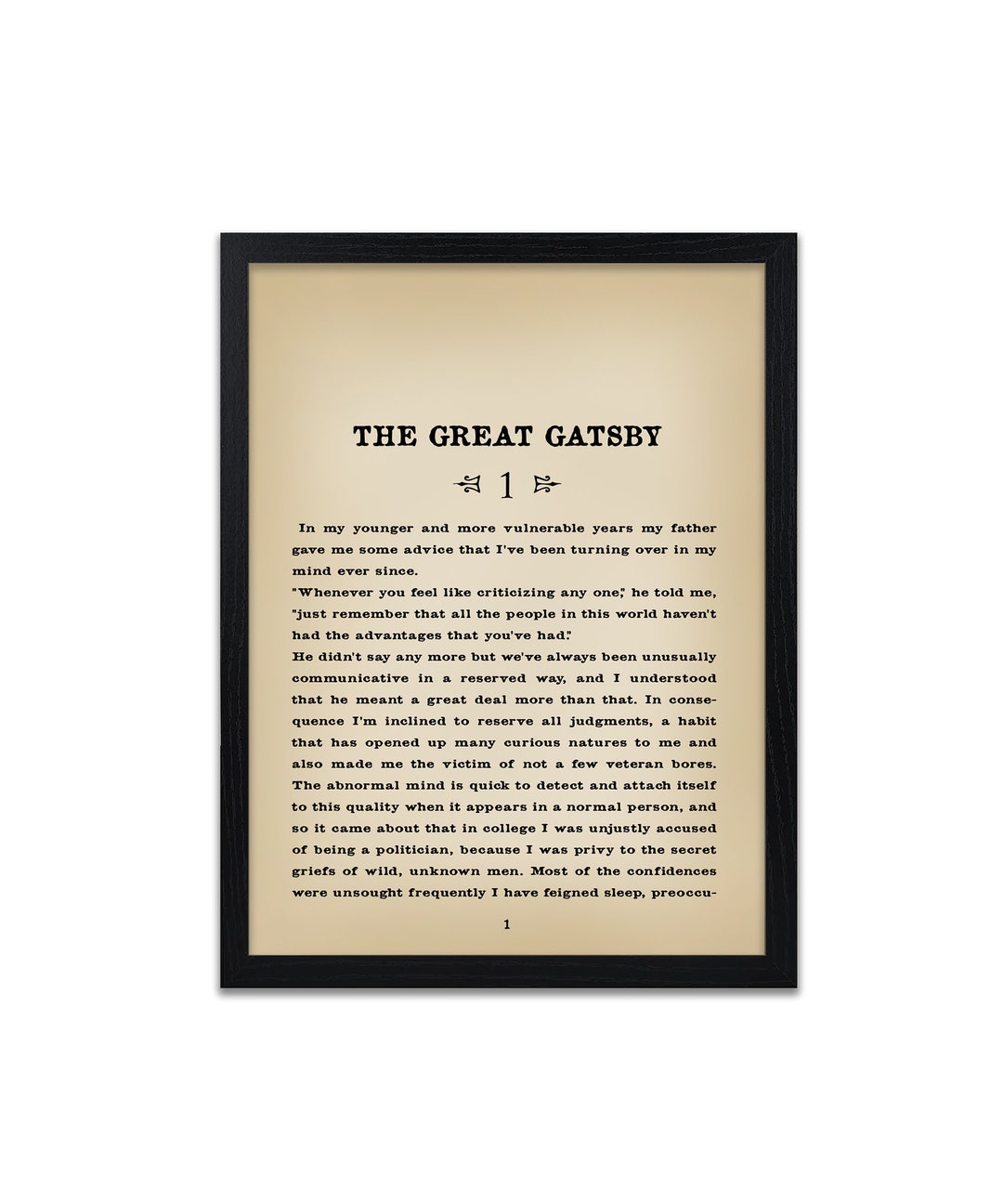The Great Gatsby Novel Quote Print Literary Art Prints Book Page Poster ...