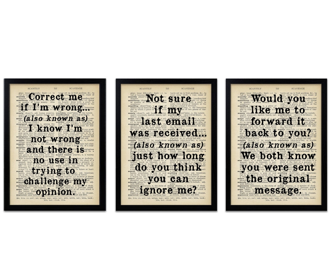 Set of 3 Funny Office Quotes - Email Quote - Typography for Office ...