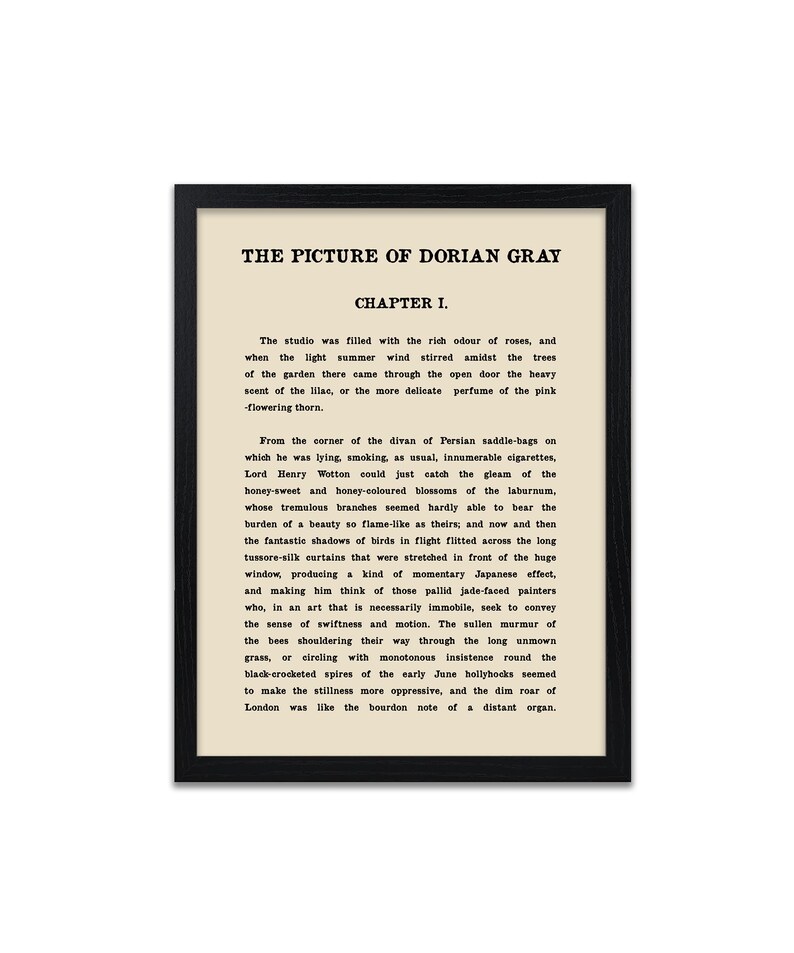 Picture of Dorian Gray Novel Quote Print Literary Art Prints - Etsy UK