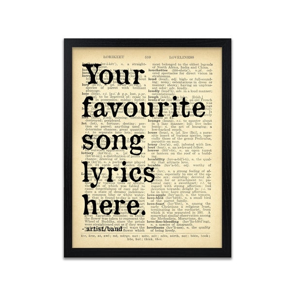 Lyric Typography - Etsy