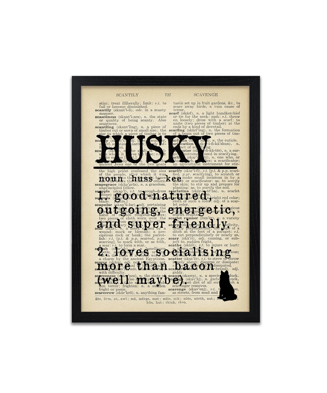 Husky Definition - Dog Definition - Funny Definition Print - Unframed ...