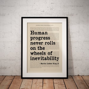 Martin Luther King Jr Human Progress Quote Print - Etsy