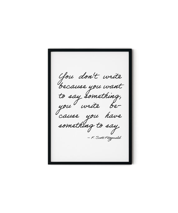 F Scott Fitzgerald Quotes Writing
