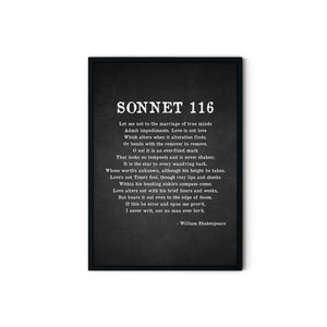 Shakespeare Sonnet 116 Love Poem Print - William Shakespeare Quotes - Etsy