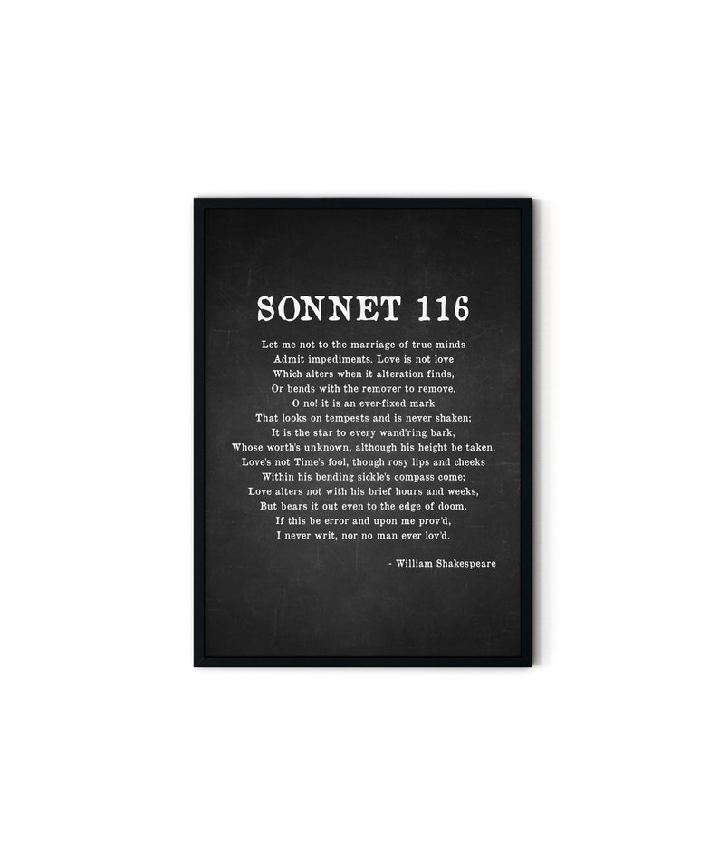 Shakespeare Sonnet 116 Love Poem Print - William Shakespeare Quotes - Etsy